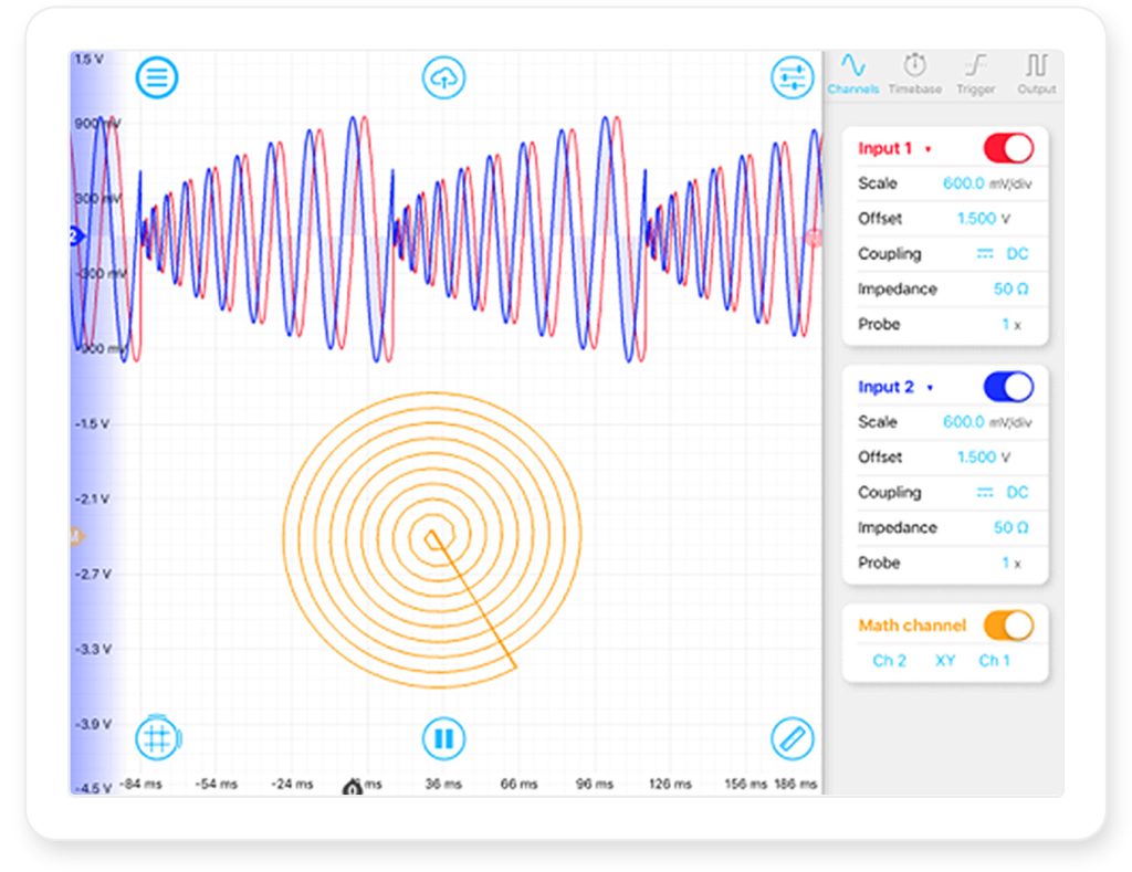 使用 Moku:Lab AWG 生成双通道同步模式