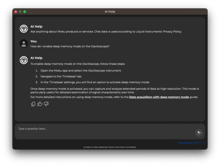 Moku Version 3.3 Brings New Neural Network with integrated AI